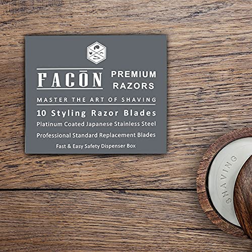 Facón Professional Hair Styling Thinning Texturizing Cutting Razor Replacement Blades - 10 Count