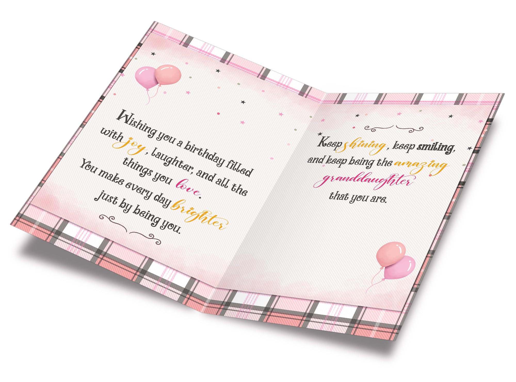 Prime Greetings Granddaughter Birthday Card, Made in America, Eco-Friendly, Thick Card Stock with Premium Envelope 5in x 7.75in, Packaged in Protective Mailer