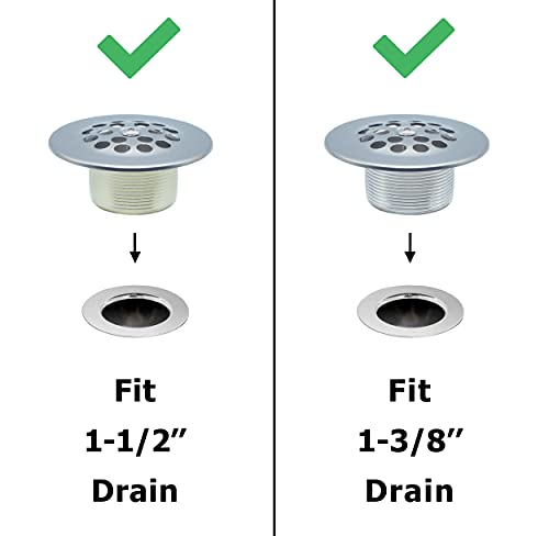 Gold-Hao-the-bathroom Beehive Grid Bathtub Drain with 1-1/4 Inch Fine Thread and 1-1/2 Inch Course Thread Bushing (Chrome)