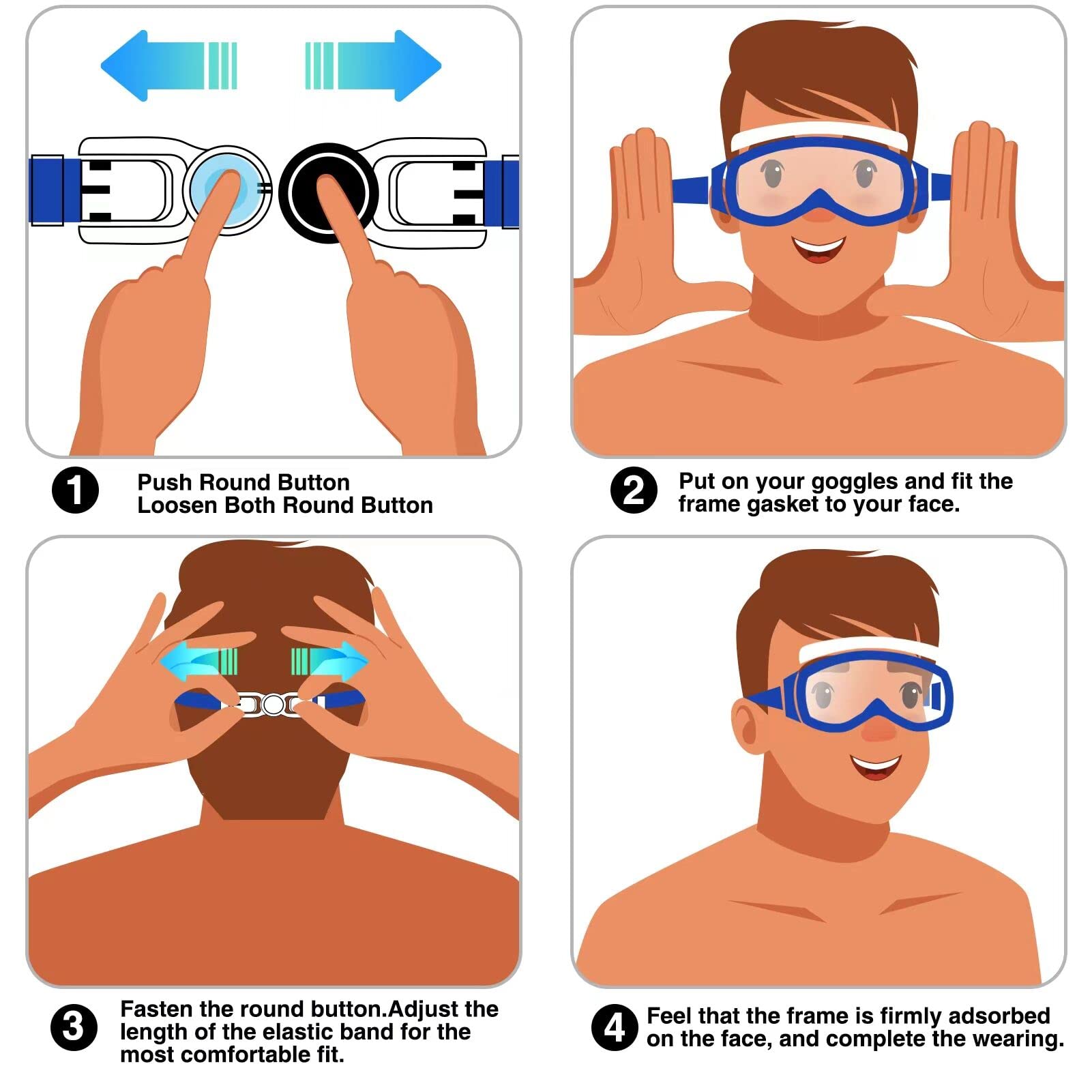 EasYoung 2-Pack Kids Swim Goggles, Wide Vision Swim Goggles for Child from 3-15