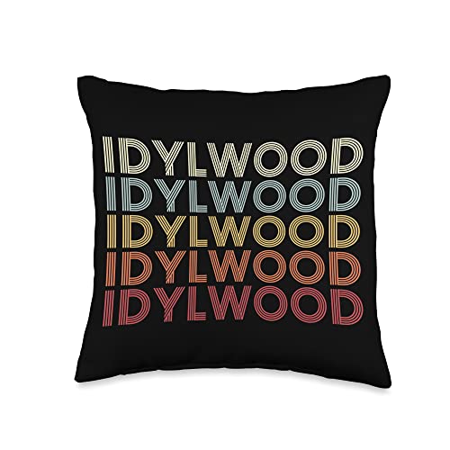 Idylwood Virginia Idylwood VA Retro Vintage Text Throw Pillow, 16x16, Multicolor