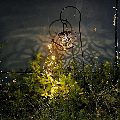 IERKEIE Solar Garden LED Light, Hollow Watering Can Lights Outdoor Decoration, Garden Stake Light for Pathway Yard Lawn Patio Landscape Decor