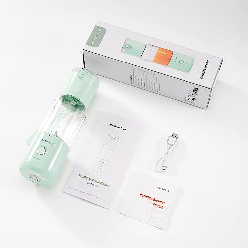 Personal Blender, Portable Blender for Shakes and Smoothies, Fresh Juice Mini Fast Blender with 6 Blades, Rechargable Single Blender BPA Free for Kitchen, Sport, Travel (Green)