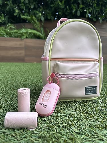 Diaper Disposal Bags - Hygienic Disposable Diaper Bags for Convenient On-the-Go Changes. Includes Bag Dispenser. (Pink)