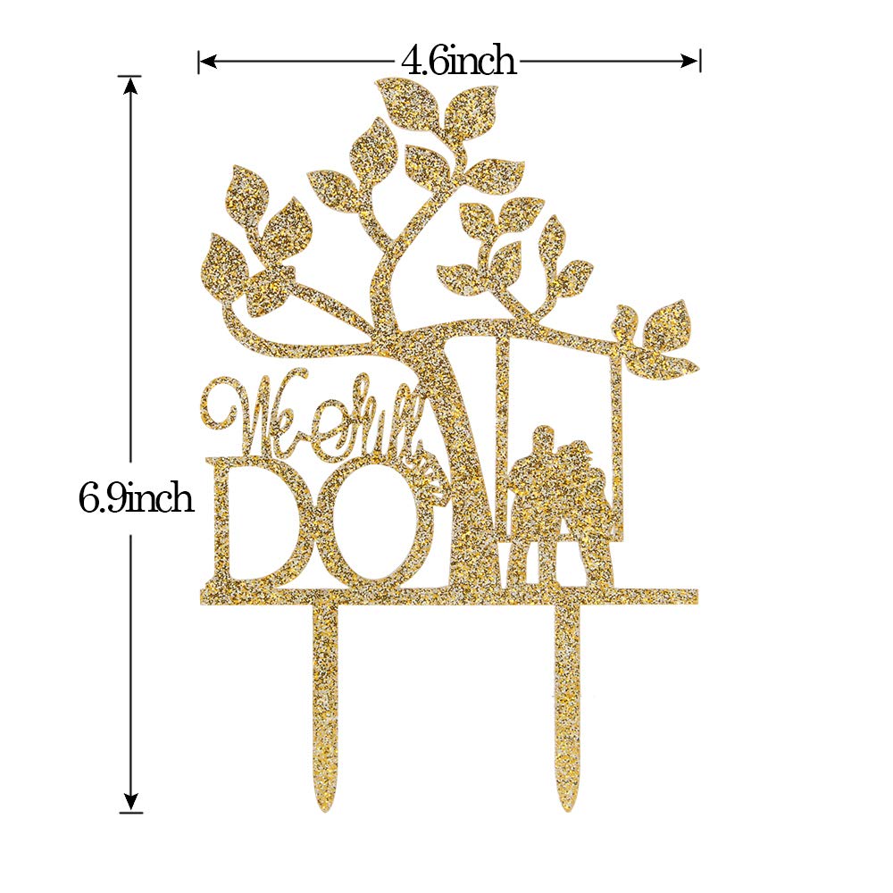 We Still Do Cake Topper, Gold Glitter Engagement,Bridal Shower, Vow Renewal,MR&MRS,Wedding Cheers Party Decoration Supplies(Acyrlic)