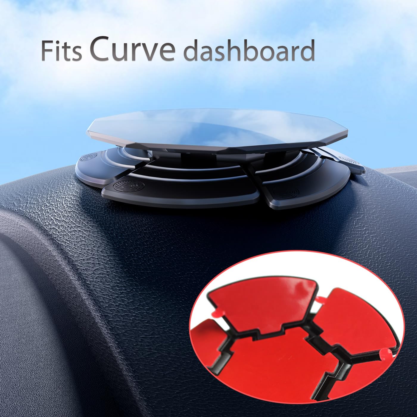 faetob 2 Pack Dashboard Mounting Pad Disk for Suction Cup Phone Mount, Adhesive Sticky Phone Holder Disc Replacement for Curve Textured Car Dashboard