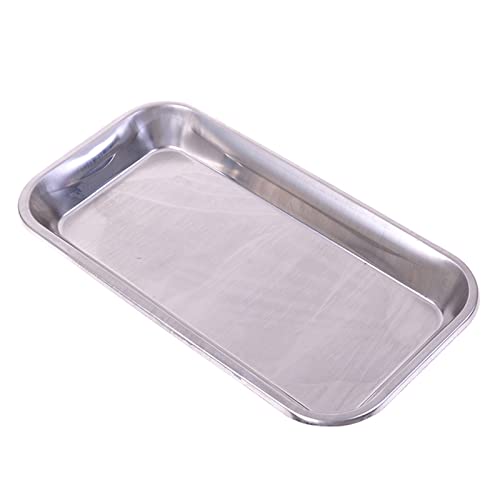 SUSOSU Breakfast Tray Tray Holder Procedure Steel Plate Flat Organizer Metal Traystype Storage Waste Silver Serving