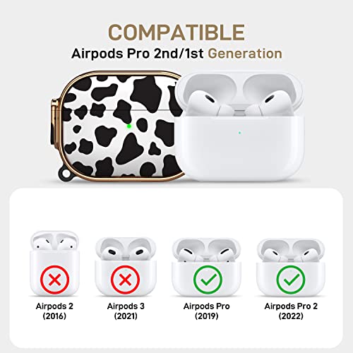 Maxjoy for Airpods Pro Case Cover(2nd/1st Generation), Lock AirPod Pro 2 Case for Women Men with Lock Keychain Protective Hard Case for AirPods Pro(2022/2019)