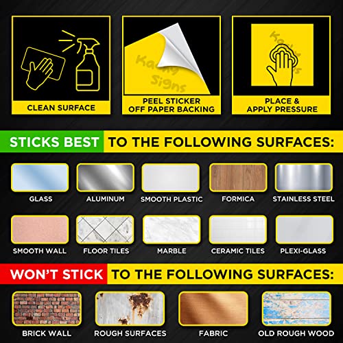 Kachy Signs - (Set of 2) Emergency Eye Wash Station Sign - 10" x 7" - Durable Self Adhesive 4 Mil Vinyl - Laminated - Fade & Scratch Resistant - Waterproof โ OSHA Approved Eyewash Station Sticker for Lab, School or Hospital