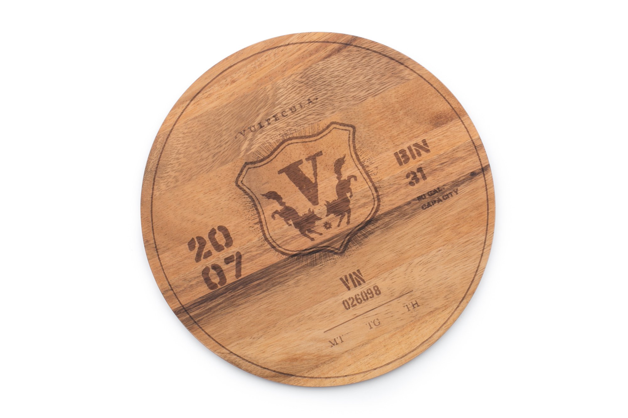 Ironwood Gourmet, 0.5 x 9 x 9 inches, Multi-Use Circle Serving Board: 2007 Wine Barrel