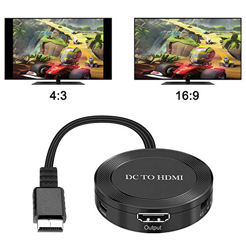 Dreamcast HDMI Converter 4:3/16:9 Aspect Ratio Switch - Simple Plug and Play HDMI Converter for Dreamcast Dreamcast Cable to HDMI - The Best Dreamcast AV Cable