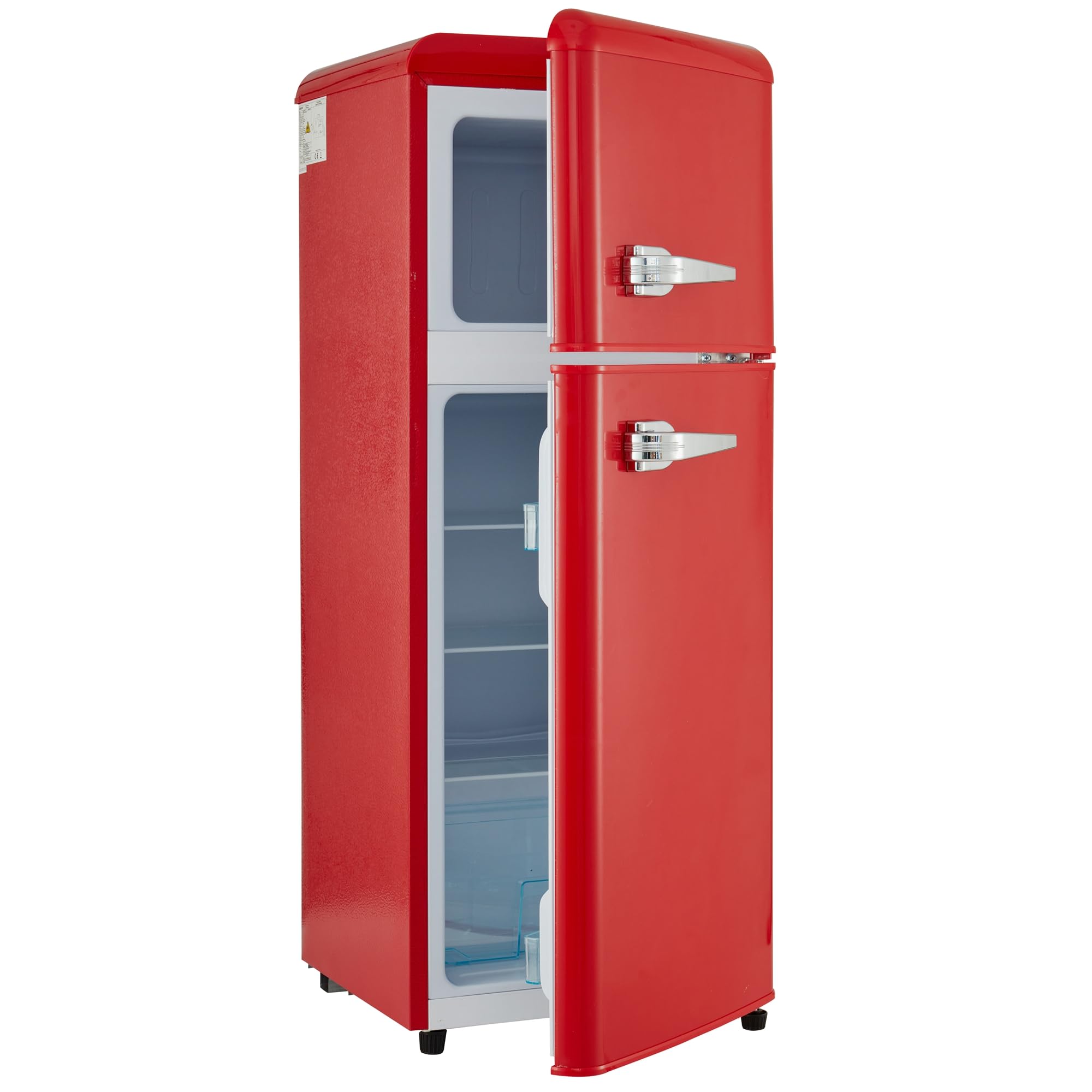 LZ LEISURE ZONE 4.5 Cu.ft Dual Zone Refrigerator, Small Refrigerator with 4-Star Freezer, 7 Temperature Settings, LED Lighting, Adjustable Shelves, Refrigerator for Bedroom/Office/Apartment, Red