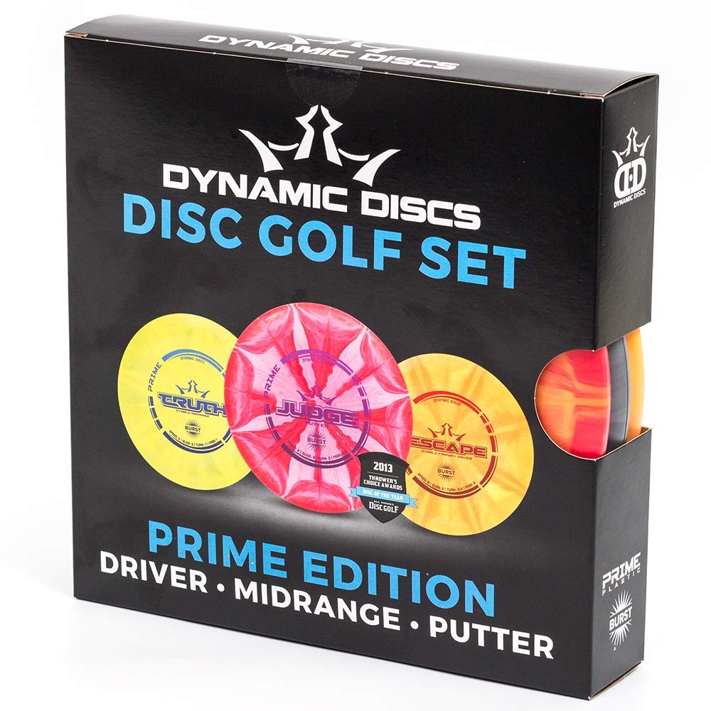 Dynamic Discs Prime Burst 3 Disc Golf Starter Set, Men, Women, and Kids, Beginners Frisbee Disc Golf Set, Putter, Midrange, and Fairway Drivers, Colors Will Vary