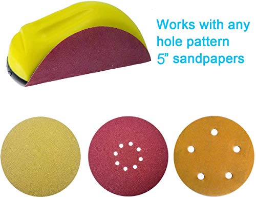 M-jump 5 inch Mouse Hand Sanding Pad Hook and Loop Sanding Block Hook Backing Plate For Woodworking, Furniture Restoration, Home and Automotive Body.