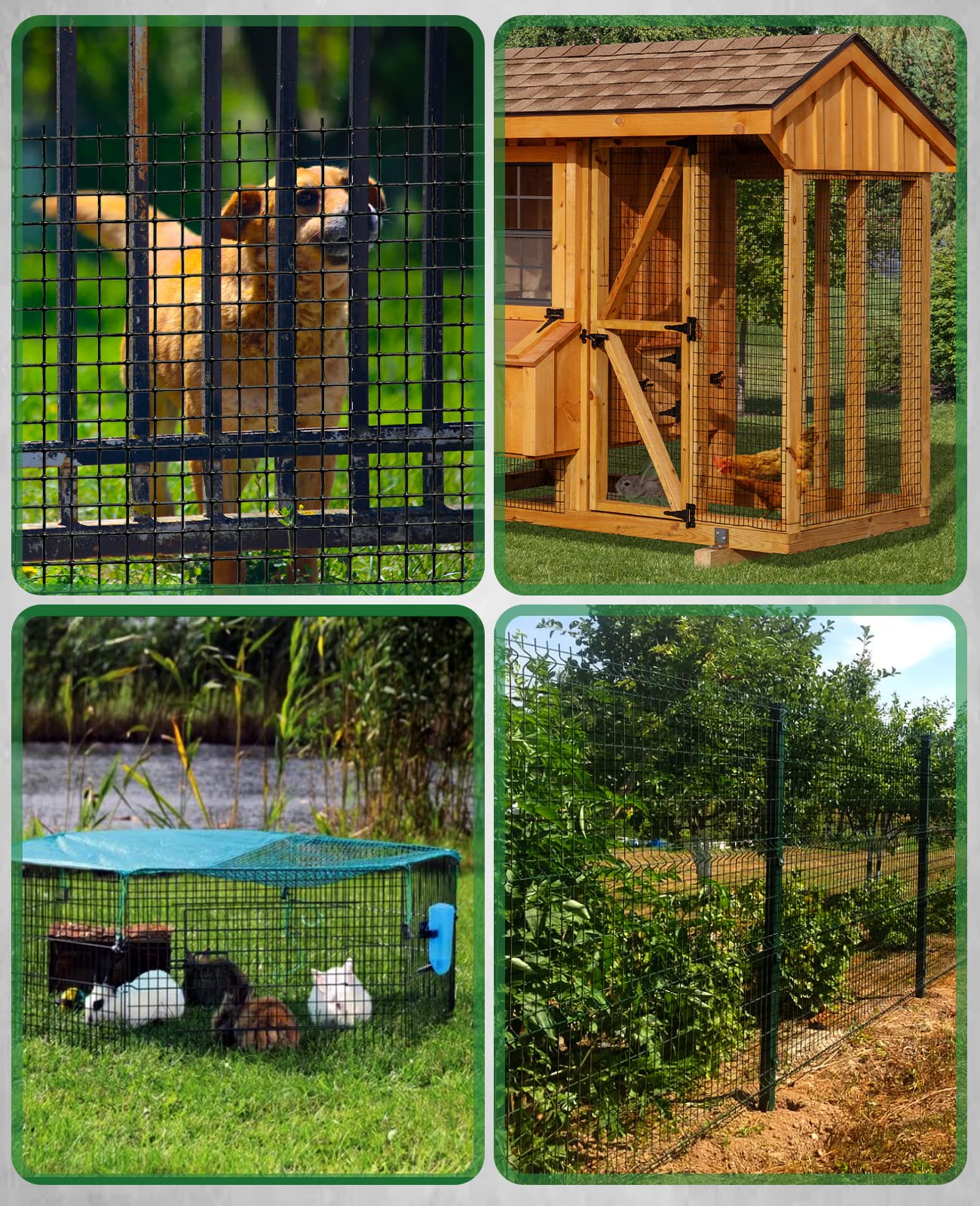 GoldPeak Black Hardware Cloth - 36in. x 50ft. 1/2 inch Mesh 19 Gauge - Vinyl Coated Wire Mesh Roll Garden Fence Chicken Coop Cover Wire Fencing