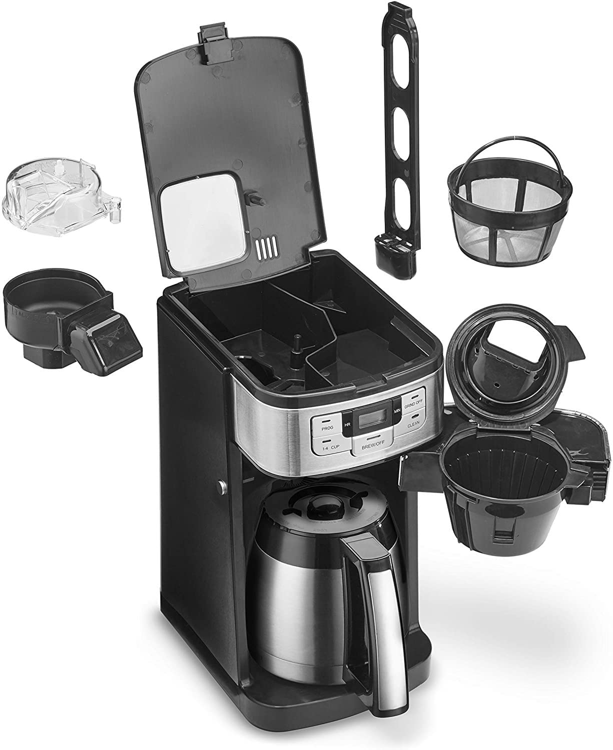 Cuisinart 10 Cup Coffee Maker with Grinder, Automatic Grind & Brew, Black/Silver, DGB-450