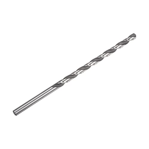 HARFINGTON 6542 High-Speed Steel Twist Drill Bit, 8.2mm Drill Bit 200mm Length Extended Straight Shank Black Oxide Ground Drill Bit for Steel Aluminum Alloy