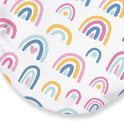 SwaddleMe Original Swaddle β Size Small/Medium, 0-3 Months, 3-Pack (Rainbows & Sunshine) Easy to Use Newborn Swaddle Wrap Keeps Baby Cozy and Secure and Helps Prevent Startle Reflex