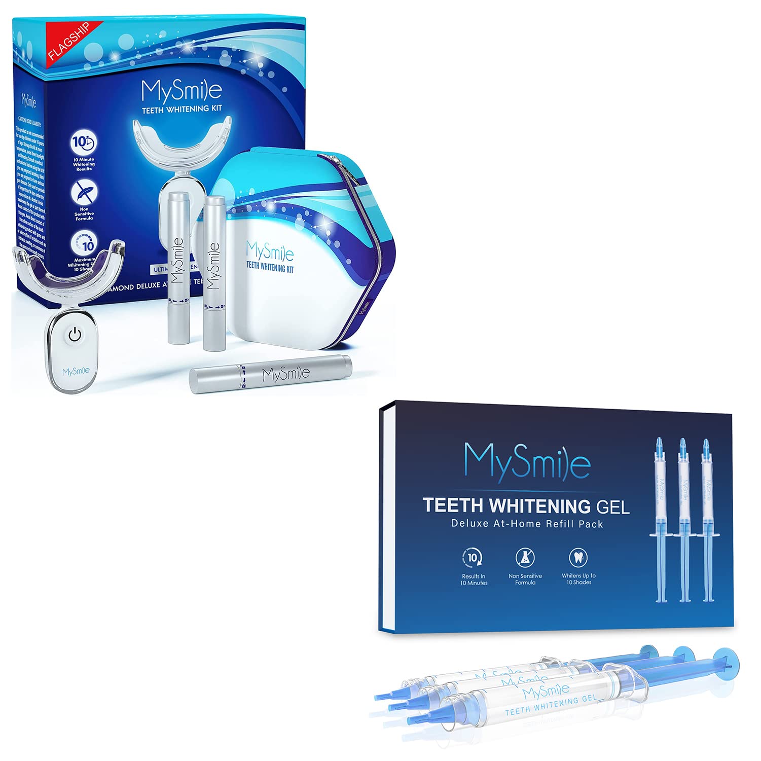 MySmile Teeth Whitening Kit Enhanced Teeth Whitener,3 Non-Sensitive Teeth Whitening Pen, 3 Non-Sensitive Teeth Whitening Syringe, Helps to Remove Stains from Coffee, Smoking, Wine, Soda, Tea