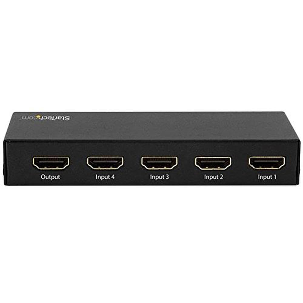 StarTech.com HDMI 2.0 Switch - 4 Port - 4K 60Hz - HDMI Automatic Video Switch Box - Multi Port Hub w/ 1 In 4 Out Functionality (VS421HD20)
