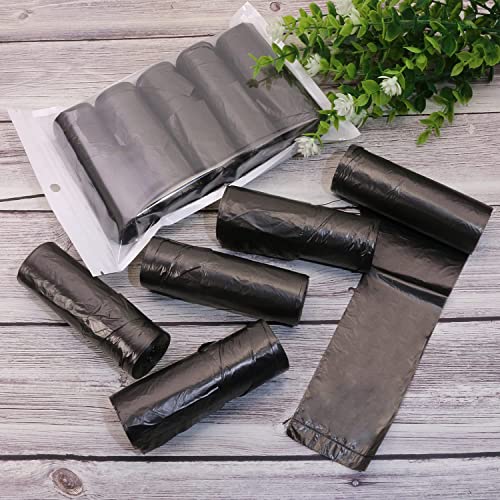 Mini Skater 100 Counts 5 Rolls Medium Trash Bags Garbage Bags Extra Strong Thicken Plastic Trash Bag Can Bin Liners Wastebasket for Bathroom Bedroom Home Kitchen Office Garden (Black)