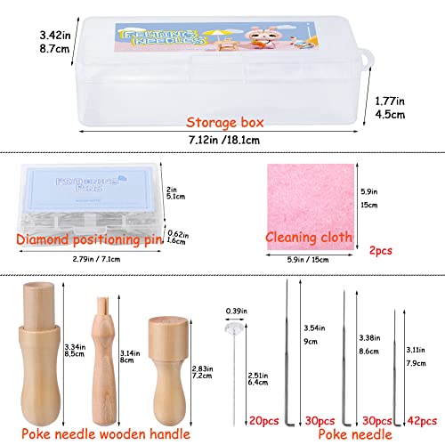 Mayboos 132 Pcs Needles Wool Felting Needles Supplies Felting Tools Needle Felting Tool with 3 Sizes Felting Needles for Beginner Professional