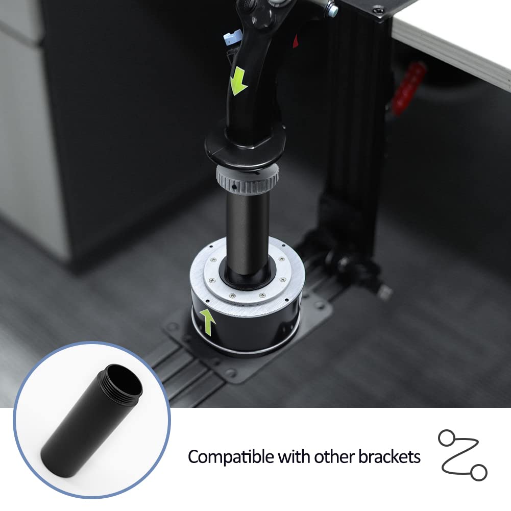 Hikig Aluminum Alloy Flight Stick Grip Extension Kit, Flight Stick Grip Extension Rod Fully Compatible with THRUSTMASTER Hotas Warthog, F-16C Viper Hotas, F/A-18C Hornet Hotas Flight Stick (100MM)