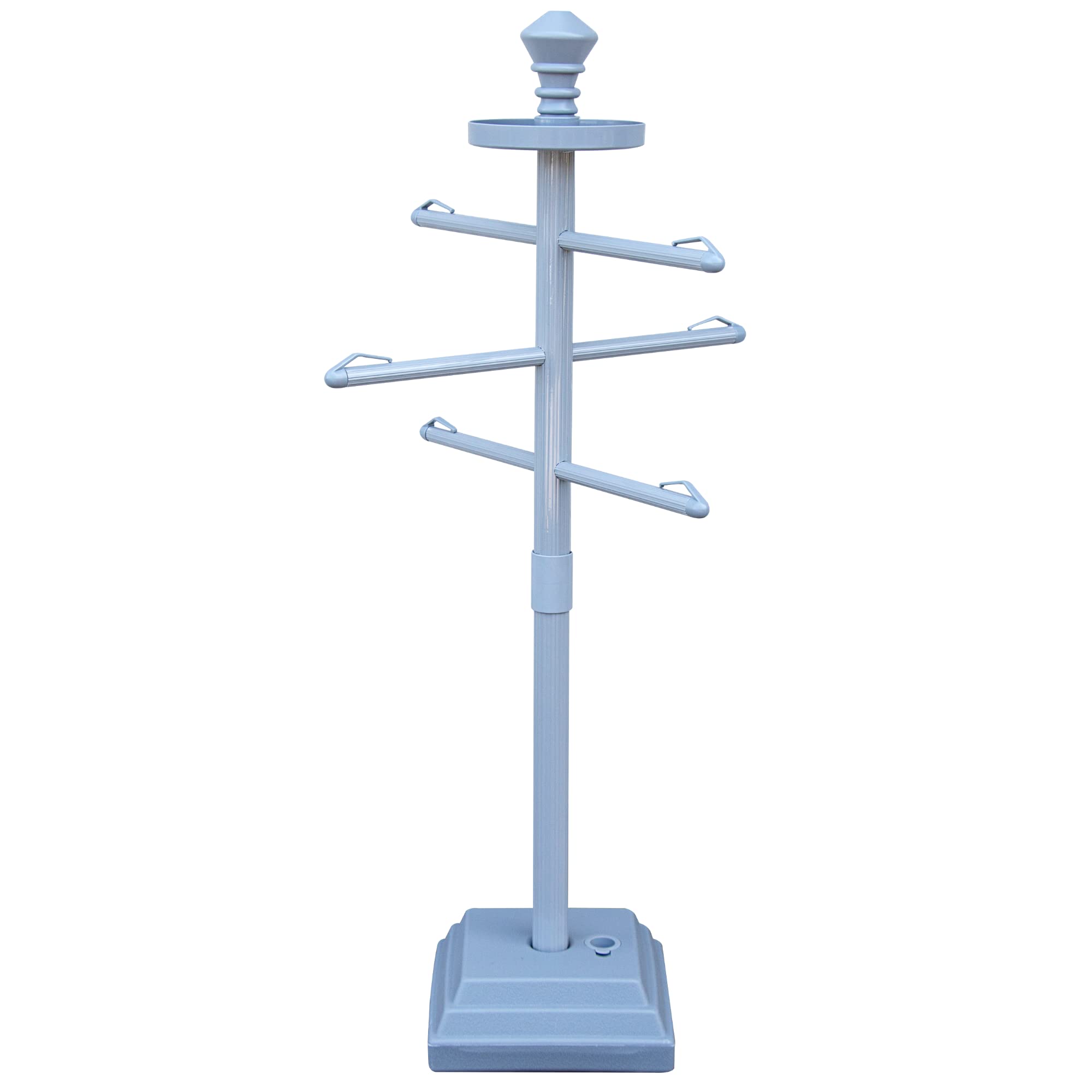 HYDROTOOLS BY SWIMLINE 89033 Premium Free Standing Poolside Valet Towel Rack Adjustable With Water Weighted Base Three Arms Secure Clips For Outdoors & Indoors Pool Patio Poolside Holder Drying Stand