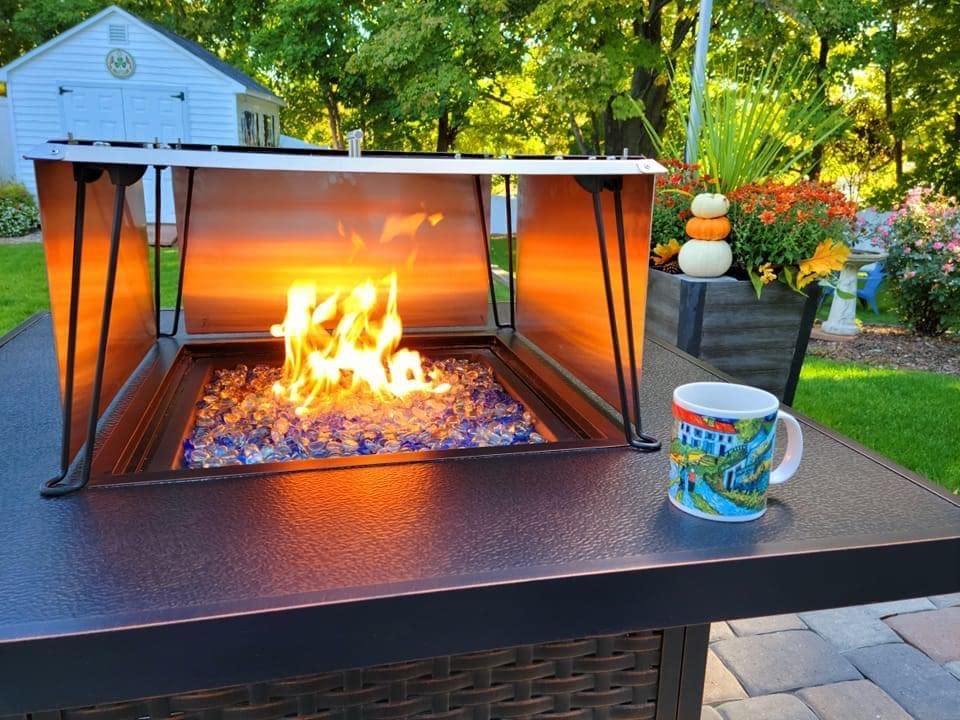 Heat Warden Premium Heat Deflector System with 3 Stainless Steel Sides Turns Your FIRE Pit INTO a Warm and Cozy Outdoor Fireplace!