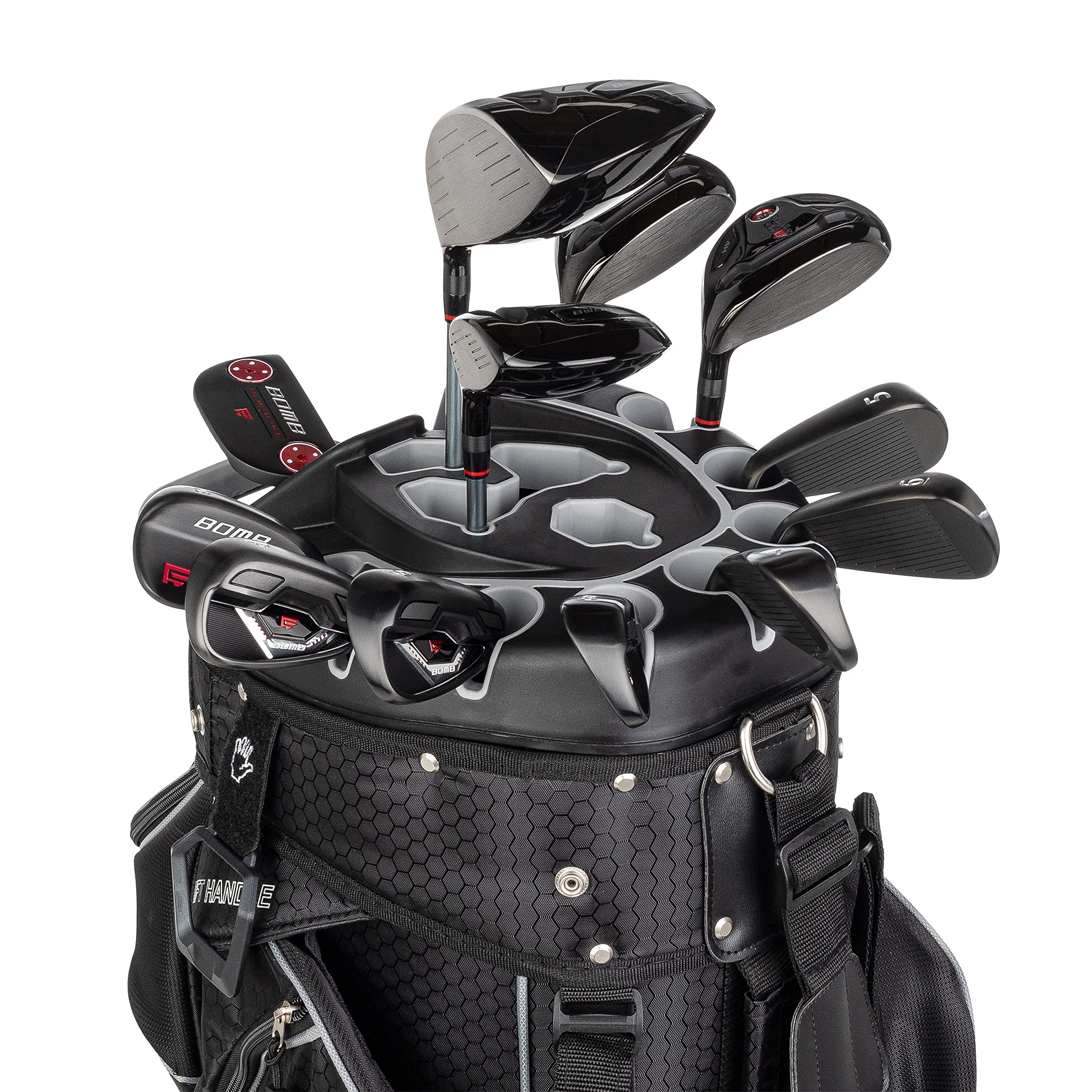Founders Club Bomb Men's Golf Club Set with 14 Way Organizer Golf Black Bag Right Hand (Graphite Stiff)