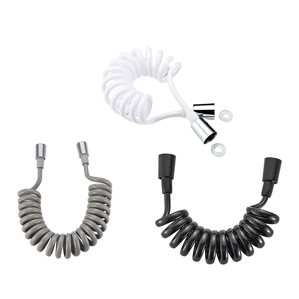 Guojiang Retractable Spring Hose Flexible Telescopic Shower Hose For Handheld Shower For Head Toilet Bidet Sprayer Black/Gray/W Telescopic Shower Hose