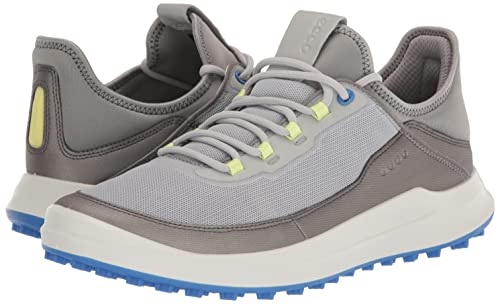 ECCO Men's Core Mesh Golf Shoe, Concrete/Sunny Lime, 11-11.5
