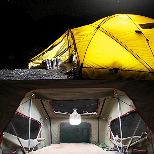 KOKOIN Newest 30W 5500LM Waterproof Rechargeable LED Night Light Bulb,Dimmable Emergency Lights, Outdoor BBQ Hanging Light, Bright Lights for Tent Lantern/Patio/Garden/Power Failure, Pack of 2