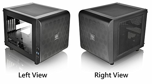 Thermaltake Core V21 SPCC Micro ATX, Mini ITX Cube Gaming Computer Case Chassis, Small Form Factor Builds, 200mm Front Fan Pre-installed, CA-1D5-00S1WN-00 Black