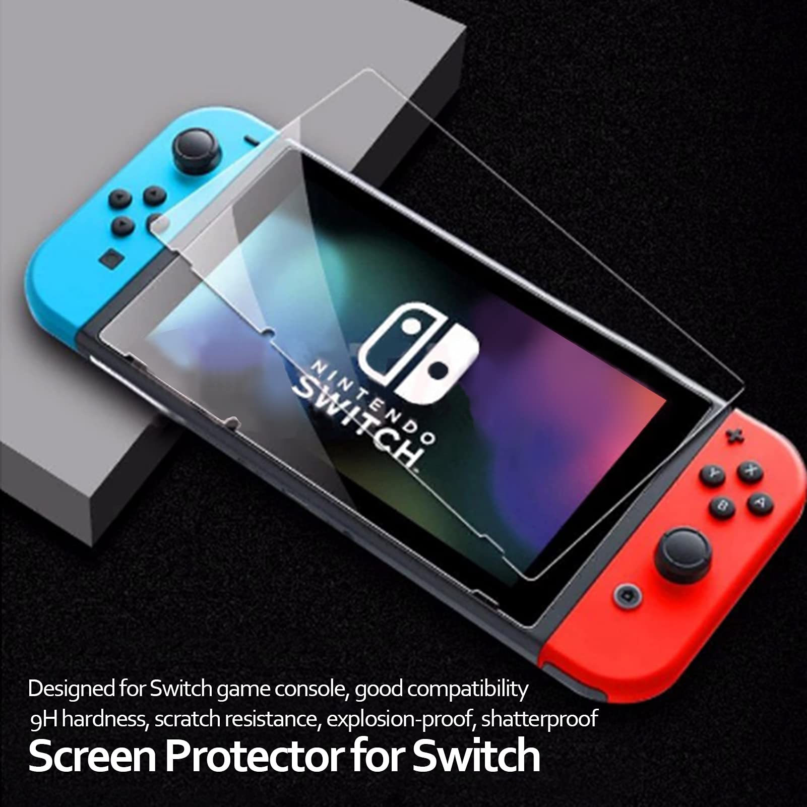 FECAMOS Screen Protector Film, Hd Screen Film Excellent Window Display for Game Console for Protecting Your Game Console(9H2.5D tempered film with kraft box packaging)
