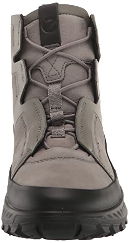 ECCO Men's Exostrike Stealth Mid Hiking Boot, Black/Steel Nubuck, 11-11.5