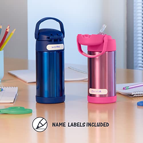 THERMOS FUNTAINER 12 Ounce Stainless Steel Vacuum Insulated Kids Straw Bottle, Lime