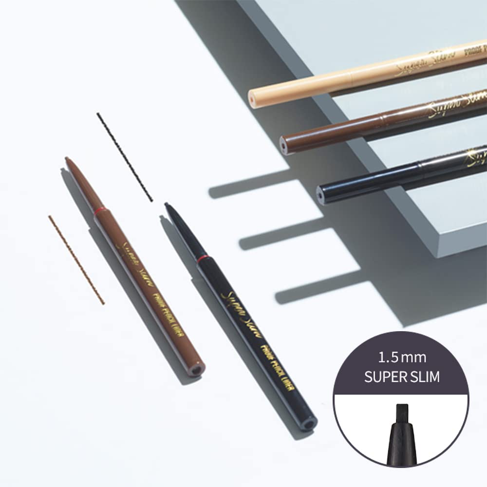 ETUDE Super Slim Proof Pencil Liner (#01 Black) 21AD | Long-Lasting and Waterproof Eyeliner with Fine Elaborate Lines for More Precise Eye Makeup