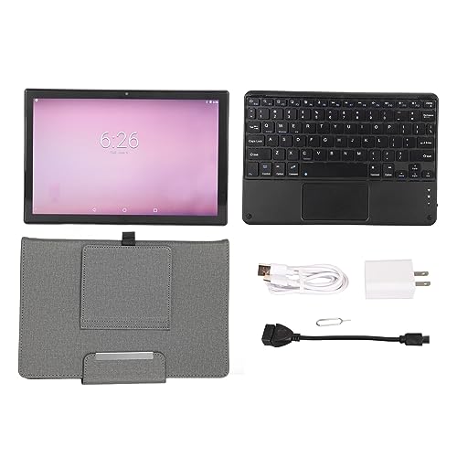 DAUZ 10.1 Inch Tablet 4G Network FHD 100-240V 8GB RAM 256GB ROM Tablet with Learning Keyboard for Android 12 (US Plug)