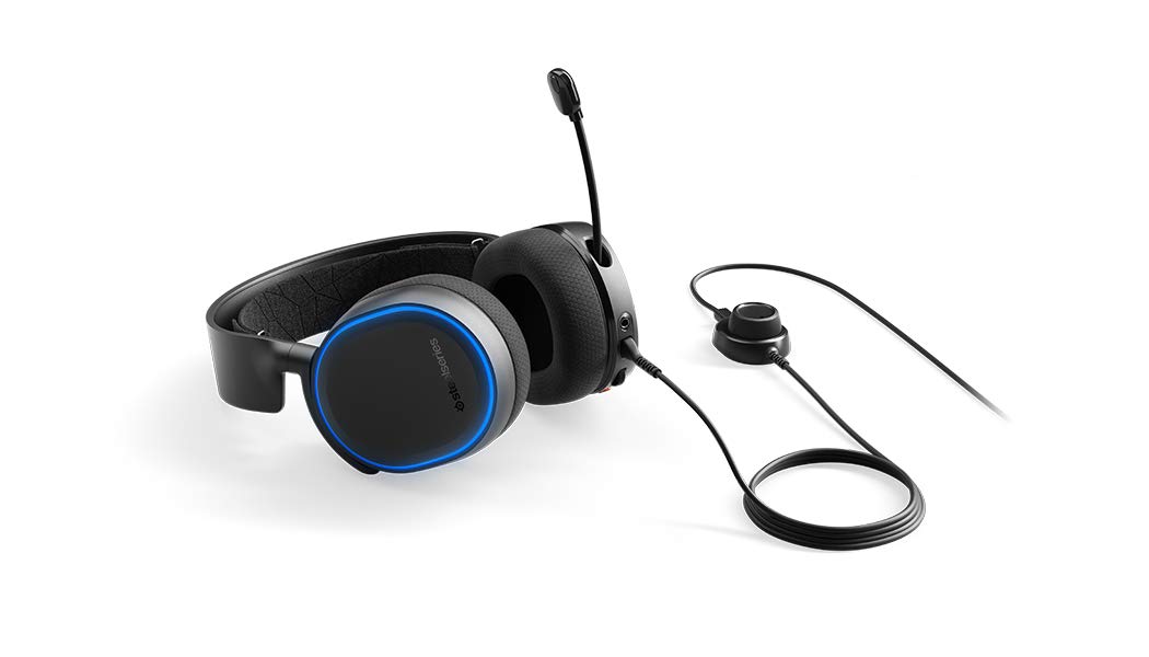SteelSeries Arctis 5 - RGB Illuminated Gaming Headset with DTS Headphone: X v2.0 Surround - for PC and PlayStation 4 - Black