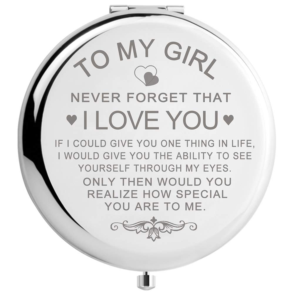 DIDADIC Daughter Gifts for Christmas, Birthday Gifts for Daughters, Graduation Gifts for Her, to My Girl Makeup Mirror