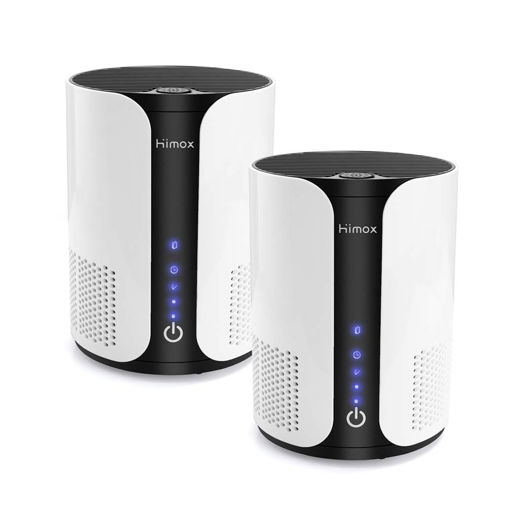 Himox 2 Pack AP01 Compact Air Purifier and 2 Pack Genuine Replacement H13 True HEPA Medical Grade Flitration Filter