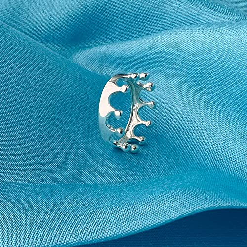 Gem Avenue King Crown Design 925 Sterling Silver Ring for Women Size 6