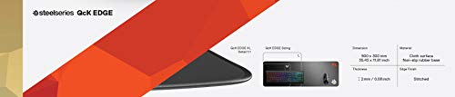 SteelSeries QcK Gaming Mouse Pad - XL Stitched Edge Cloth - Extra Durable - Sized to Cover Desks