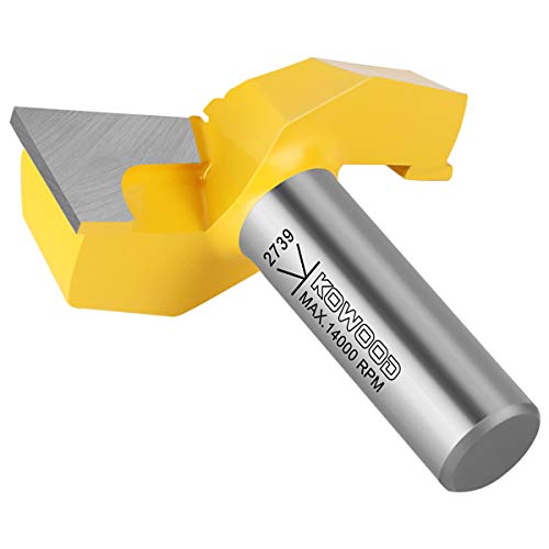 KOWOOD 1/2โ Inch Shank 2-1/4โ (Dia.) Bottom Cleaning Router Bits (Mortising Bit, Spoil Board Surfacing, Slab Flattening Woodworking Milling Cutter) with Carbide Tipped