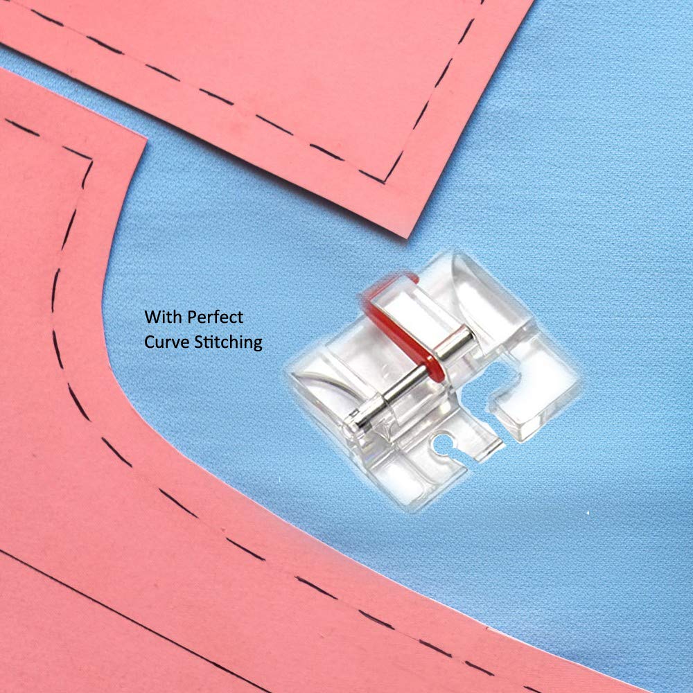 DREAMSTITCH Unique Changeable Type New Style Curve Stitching Presser Foot 1/4 inch for Pfaff,HusqvarnaViking,Brother,Janome New Home,Kenmore,Singer,Babylock,JUKI and All Low Shank Sewing Machine