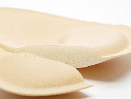Elandy 1Pair Beige Reusable Breathable Sponge Bikini Breast Enhancers-Thickening Swimwear Bra Insert Pad Swimwear Push-up Booster Pads (Style A)