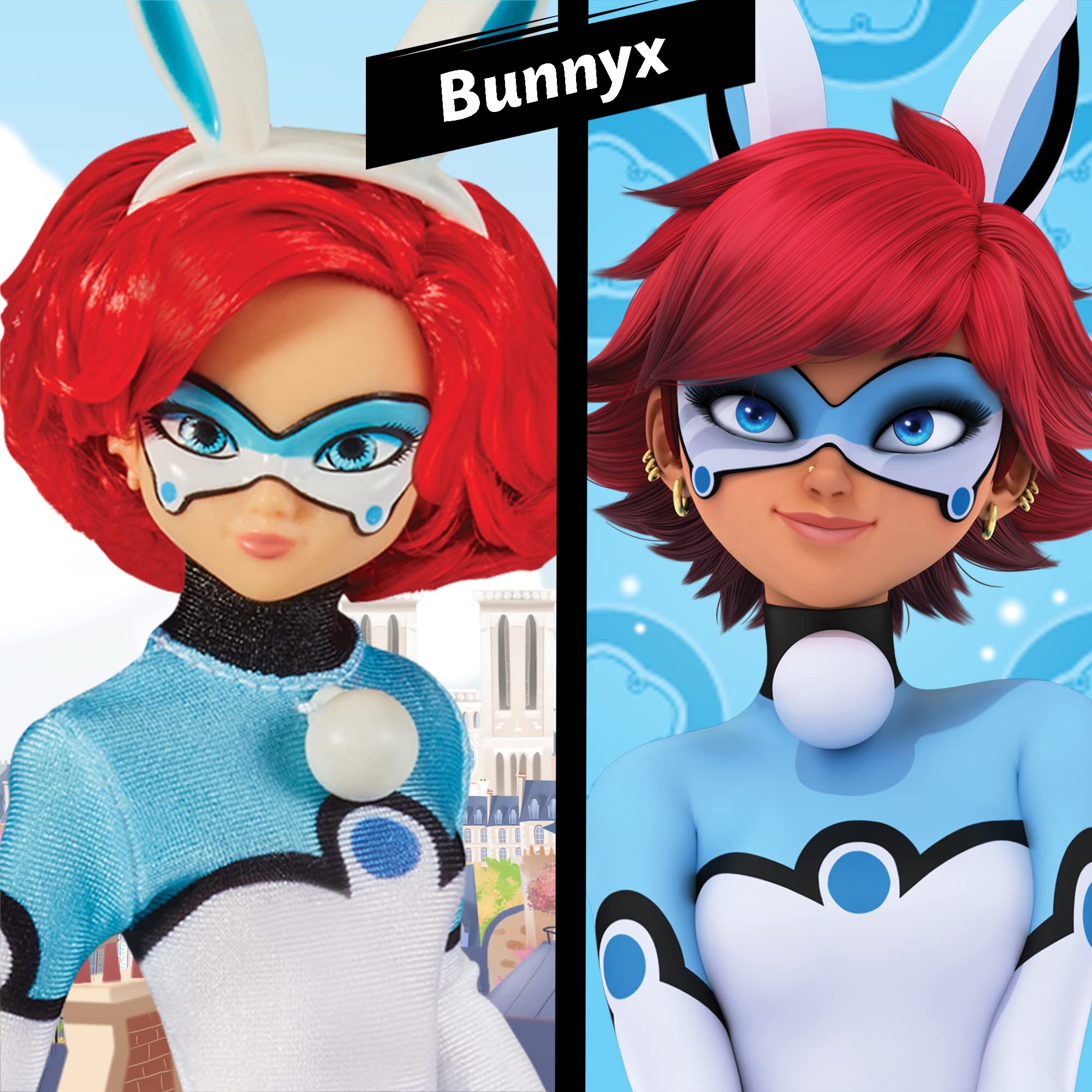 Miraculous Ladybug Bunnyx 10.5" Fashion Doll with Fluff Kwami and Bunny Ears Headband by Playmates Toys