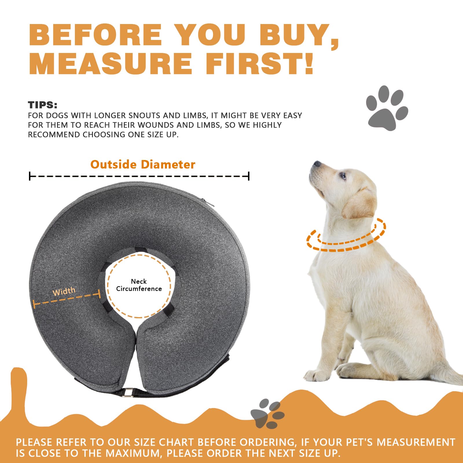 GREMCADA Dog Cone Collar, Gray,M-3