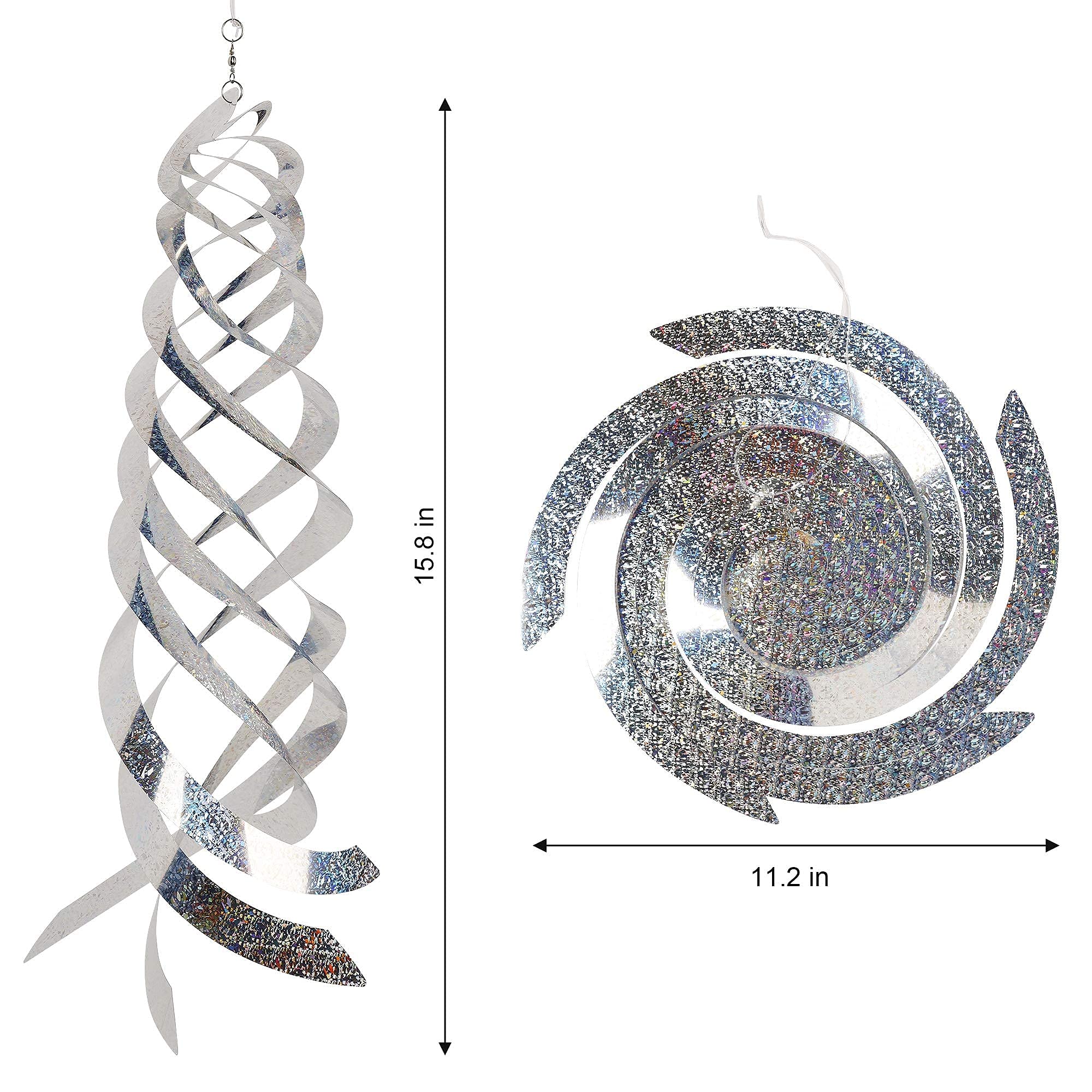 Hausse 2 Pack Fake Horned Owl | 3 Pack Spiral Reflectors Silver Mylar Spinner